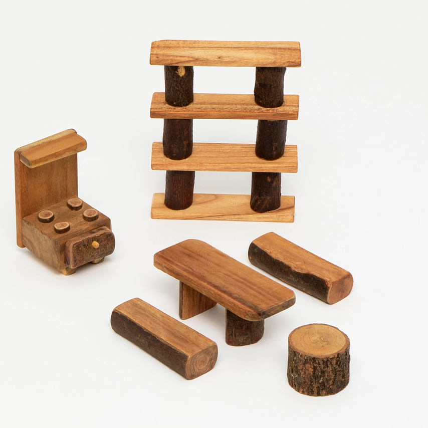 ODSS Nature Toys Tree Blocks Meal Time Set – Outdoor School Shop